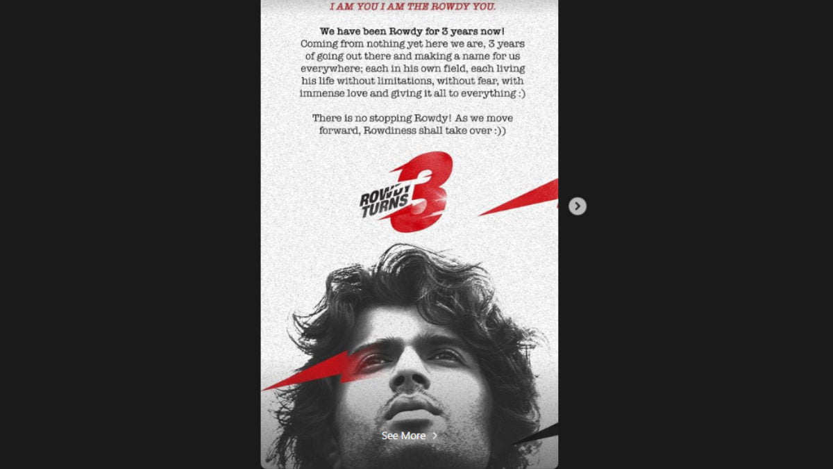 Vijay Deverakonda Celebrates 3 Years Of Rowdy