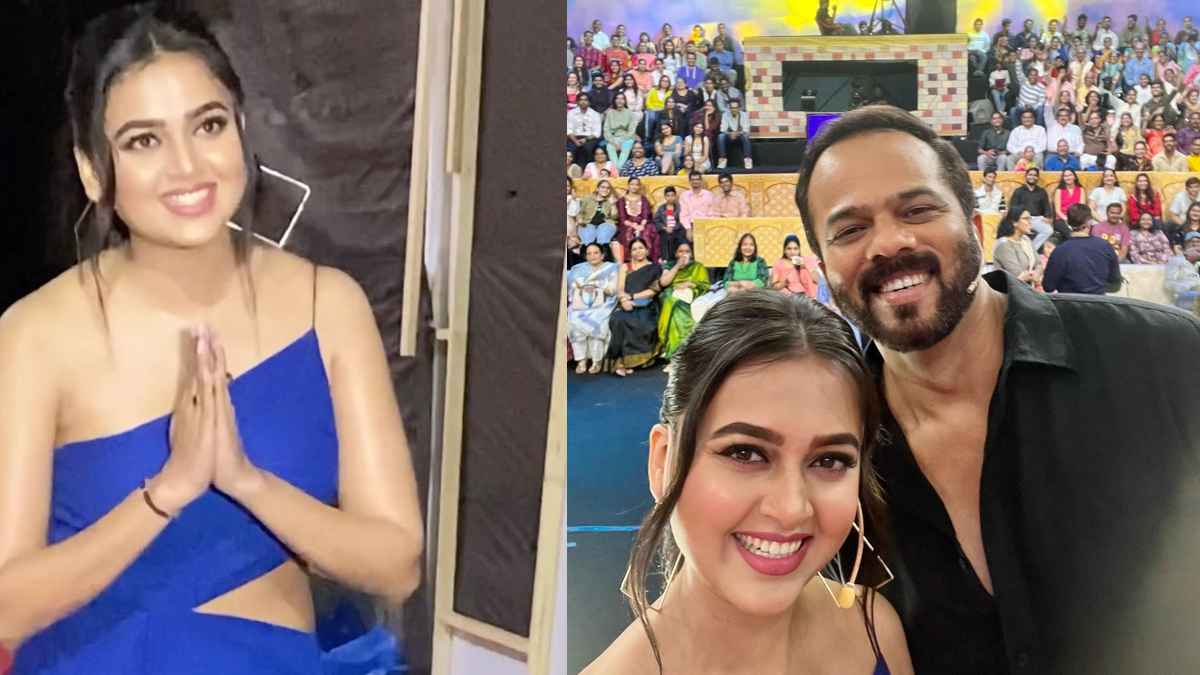 Tejasswi Prakash Flaunts Her Beauty In Blue Dress While Promoting Her ...