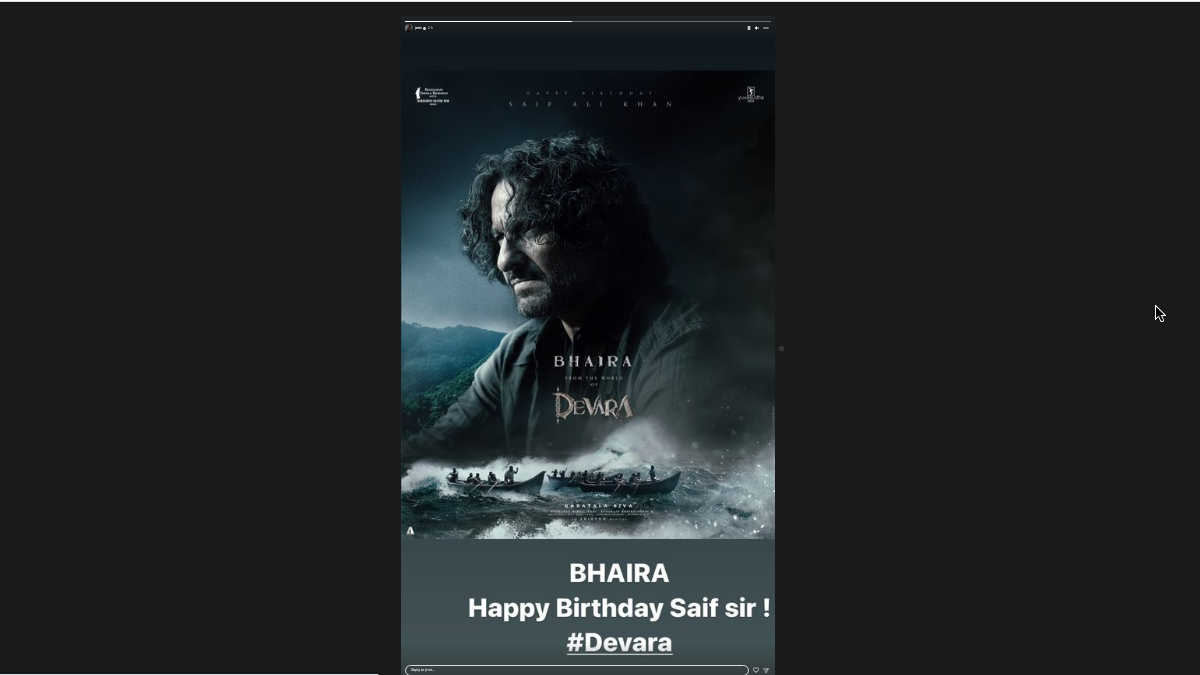 NTR Jr Wishes Saif Ali Khan A Happy Birthday As He Unveils Poster From ...