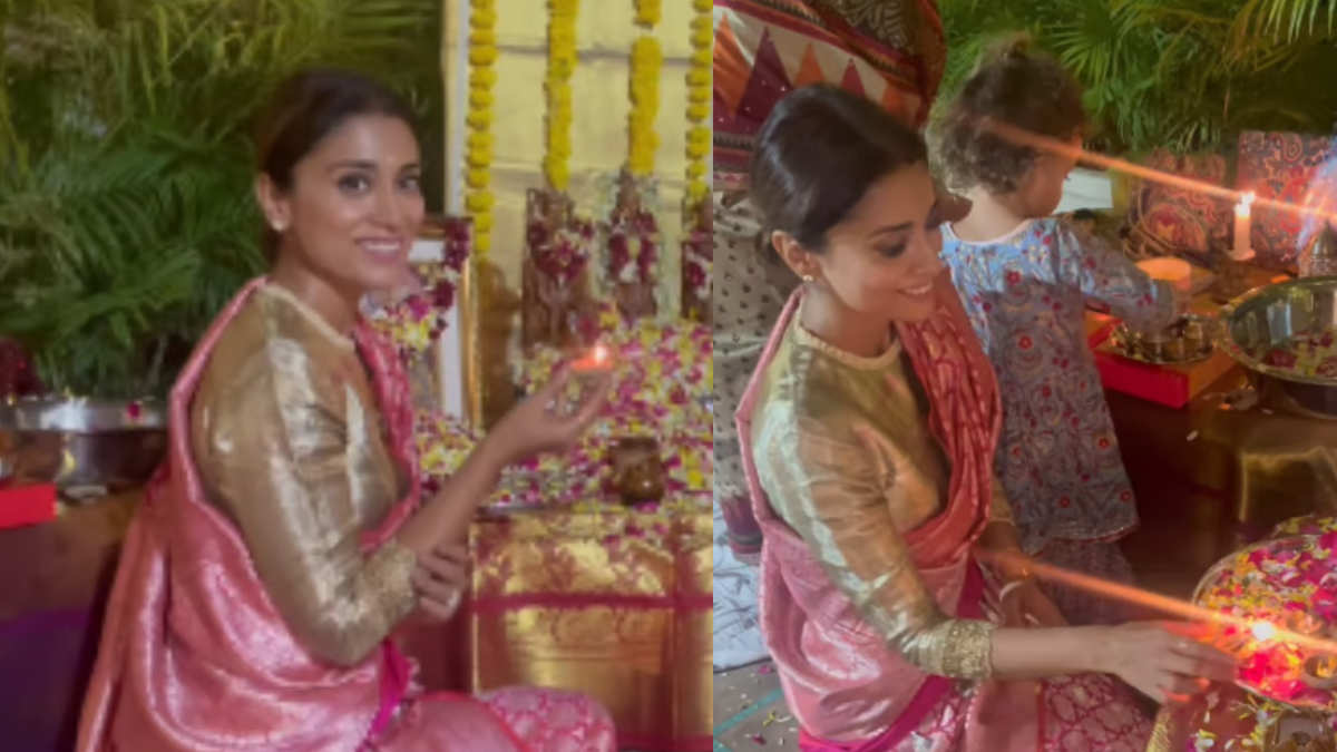 Shriya Saran Wears Her Wedding Saree To Celebrate Pran Pratishtha Of ...