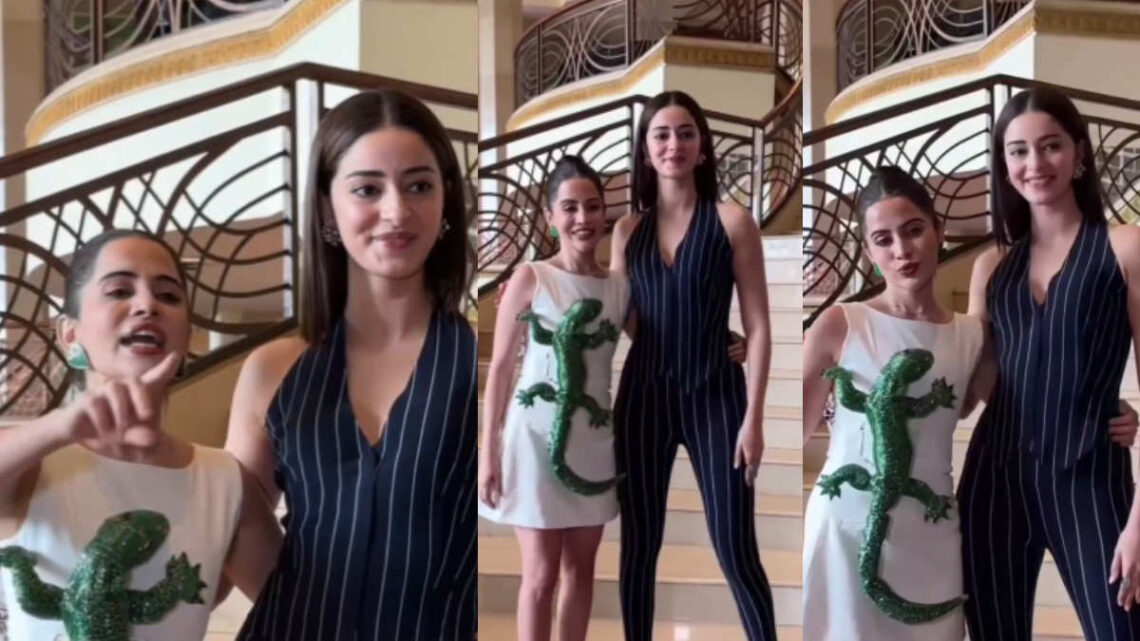 Uorfi Javed Flaunts Her 'Chipkali' Dress In White Poses With Ananya ...