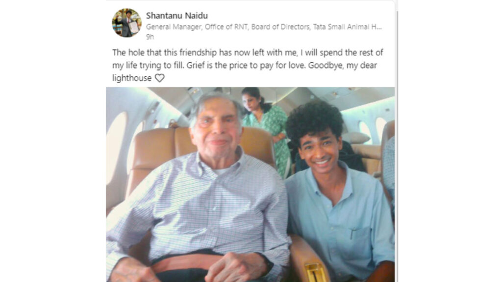 Ratan Tata’s Trusted Assistant, Shantanu Naidu, Mourns The Loss Of The ...