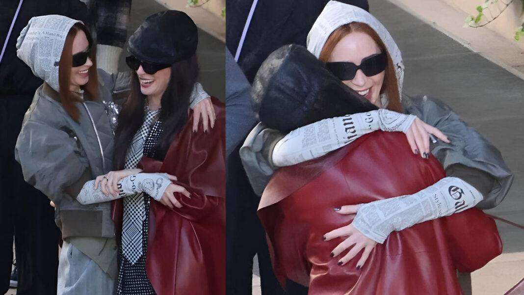 Anne Hathaway And Emily Blunt Bring The Heat With Fiery Hug On The ...