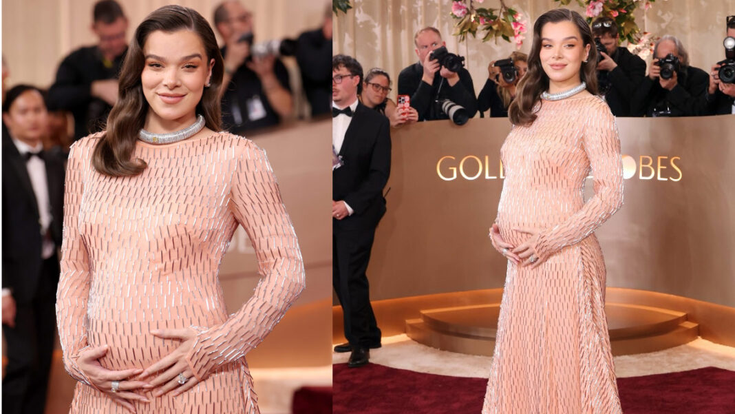 Pregnant Hailee Steinfeld Steals The Golden Globes 2026 Red Carpet ...